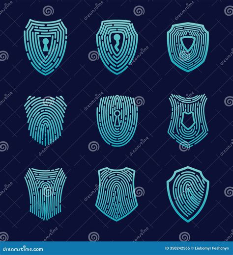 Secure Shield Fingerprint Collection Scan Fingerprint Security Or Identification System Based
