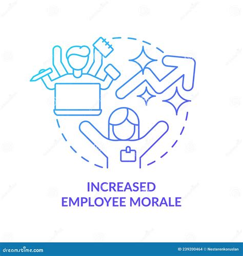 Increased Employee Morale Blue Gradient Concept Icon Stock Vector