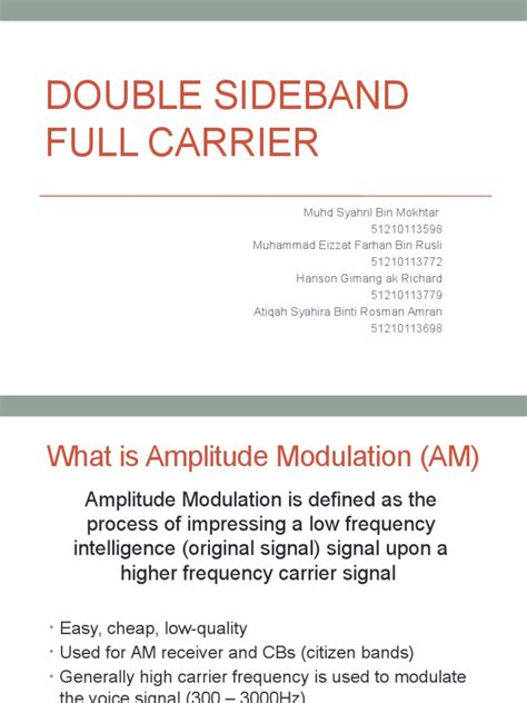 Double Sideband Full Carrier Pdf Frequency Modulation Modulation