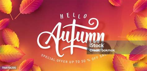 가을 판매 배경 레이아웃 은 쇼핑 판매 또는 프로모션 포스터 및 프레임 전단지 또는 웹 배너에 대한 잎으로 장식 벡터 일러스트 템플릿입니다 가을에 대한 스톡 벡터 아트 및