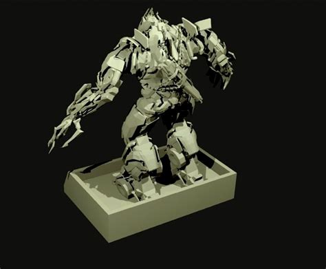 Transformers Megatron T Figure Miniature One Piece 3d Modelling Stl File Ready For Print Etsy