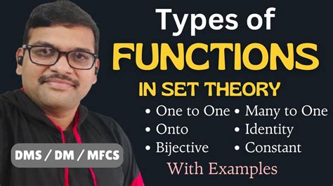 Types Of Functions In Discrete Mathematics Set Theory One To One Onto Bijective Etc