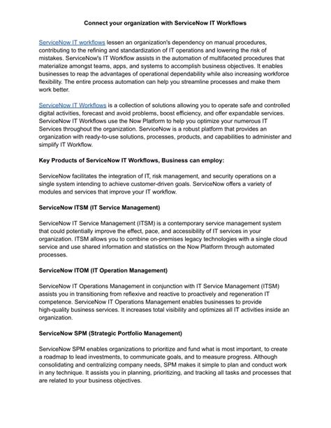 Ppt Connect Your Organziation With Servicenow It Workflows Powerpoint Presentation Id 12430419