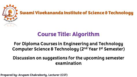 Algorithm Cst 3rd Sem Diploma Svi Youtube