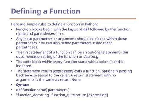 Powerpoint Presentation For Python Functions Ppt