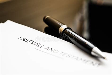Last Will And Testament Document With Black Pen On Elegant Desk Surface