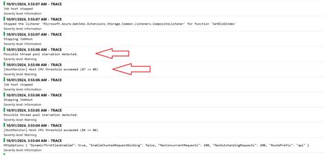 Azure Function Blob Trigger Possible Thread Pool Starvation Detected