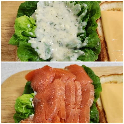 훈제 연어 샌드위치 만들기 크림치즈소스 만들기