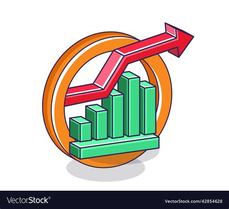 Analyze Bar Chart With Arrows Royalty Free Vector Image