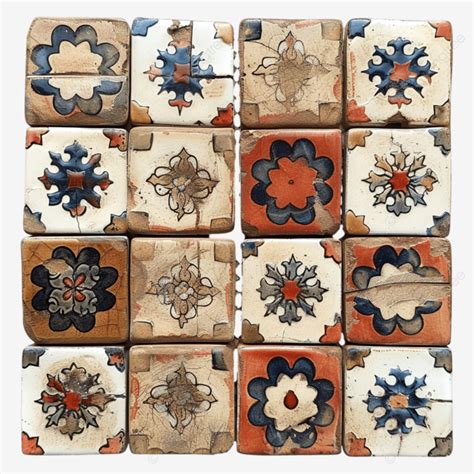 빈티지 세라믹 모자이크 타일 당초 구조 꽃무늬 Png 일러스트 및 이미지 에 대한 무료 다운로드 Pngtree
