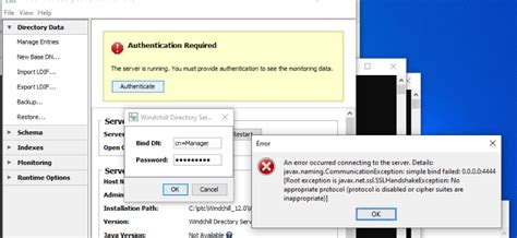 Solved Unable To Authentication Ds Directory Server Ptc Community