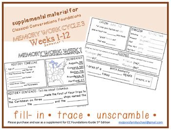 Classical Conversations Foundations Cycle Th Ed WEEKS Part