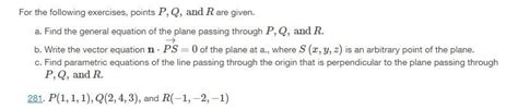 solved for the following exercises points p q and r are