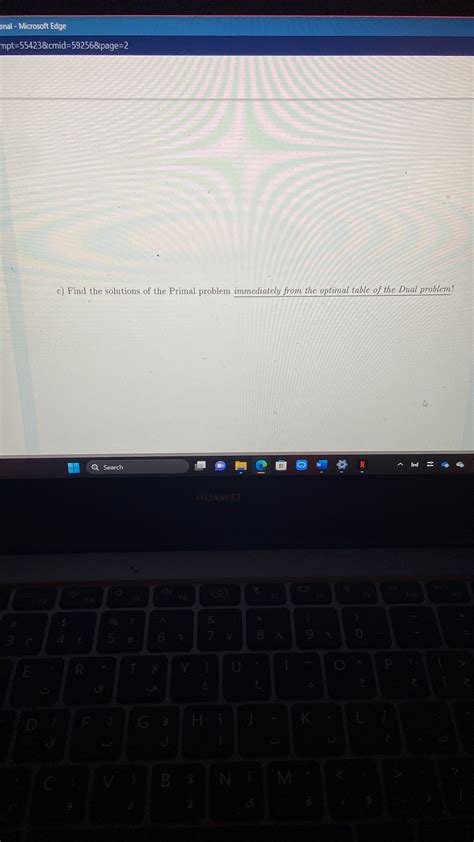 Solved C Find The Solutions Of The Primal Problem