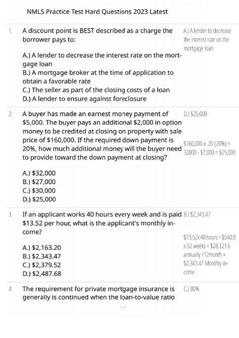 NMLS Practice Test Hard Questions Latest A Grade NMLS Stuvia US