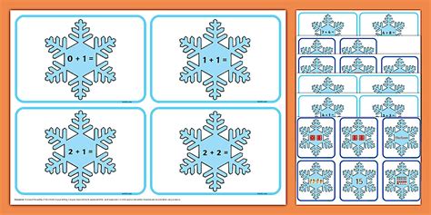 👉 Snowflake Addition To 10 And 20 Matching Activity Twinkl