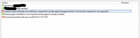 Failed To Send Certificate But Certificate Is Required For Remote Agent Management