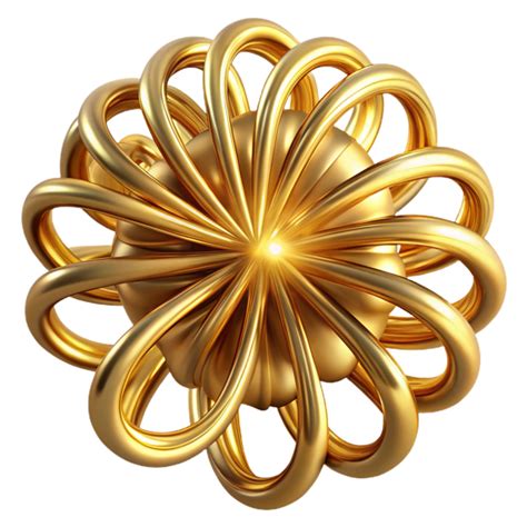 Elegant Classic Golden Abstract Sphere 3d Render Of Intertwined Rings