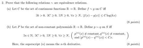 solved 2 prove that the following relations ~ are