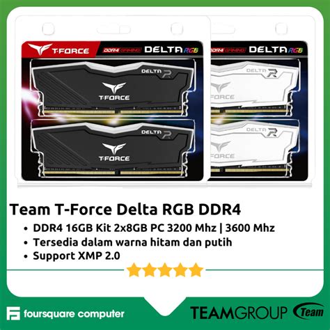 Jual Team T Force Delta Rgb Ddr4 16gb Kit 2 X 8gb Pc 3200 3600 Mhz Hitam Putih Ram Memory