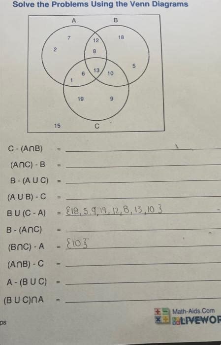 Solved Solve The Problems Using The Venn Diagrams C AB Chegg