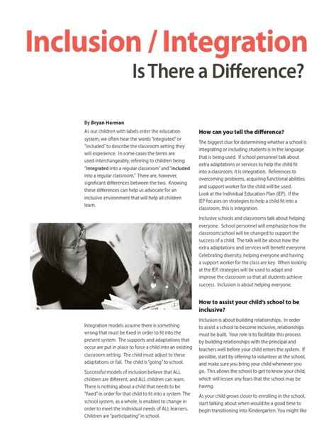 Integration Vs Inclusion Pdf Pdf Inclusion Education Individualized Education Program