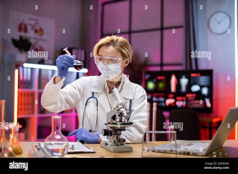 Medical Research Laboratory Portrait Of A Attractive Female Scientist