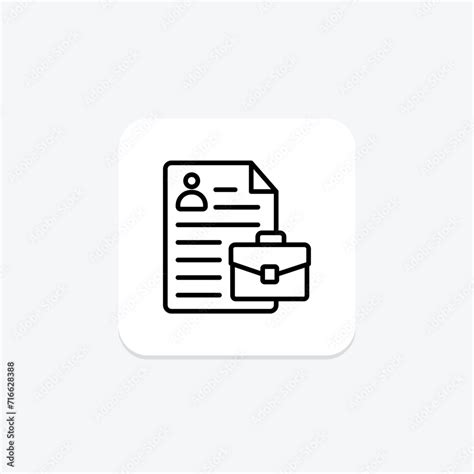 Employability Black Outline Icon Vector Pixel Perfect Illustrator File Stock Vector Adobe