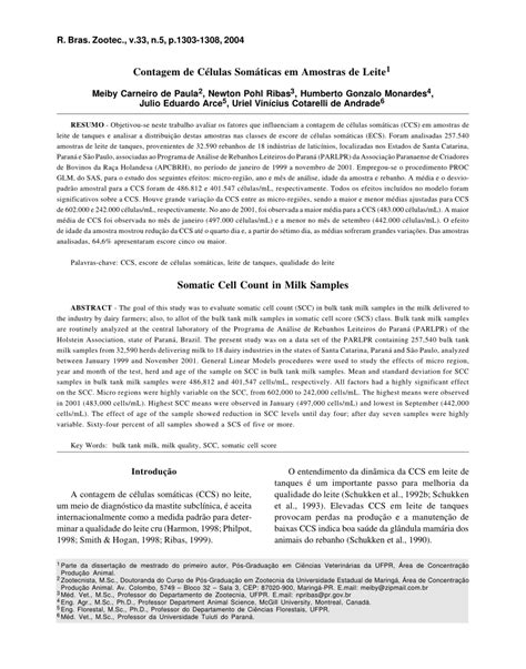 Pdf Somatic Cell Count In Milk Samples