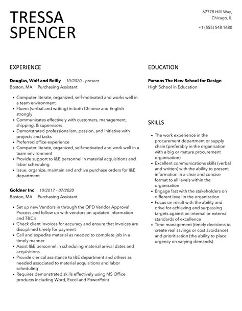 Purchasing Assistant Resume Samples Velvet Jobs