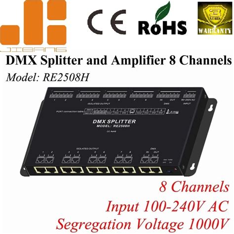 Jibang 8ch Dmx Extender Ac100 240vอินพุตled Dmx512สัญญาณsplitter