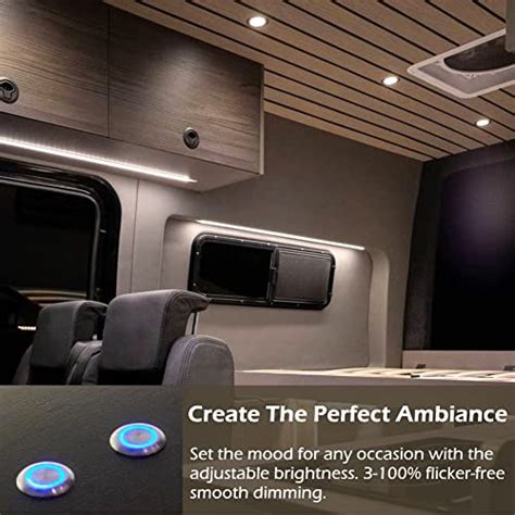 Acegoo DC 12V PWM Dimmer RV Boat Light Dimming Switch Recessed Mount Stainless Push Button