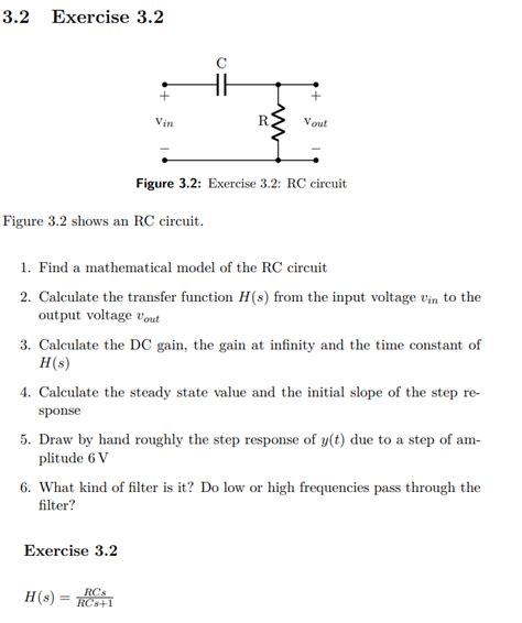 solved 3 2 exercise 3 2 figure 3 2 exercise 3 2 rc circuit