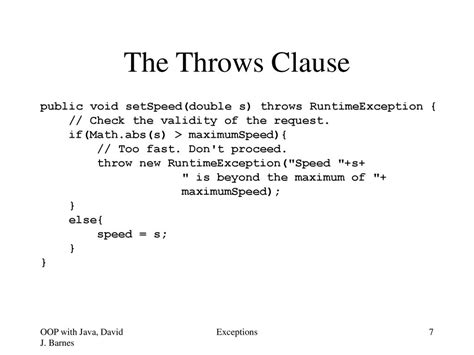 Exceptions The Need For Exceptions Throwing Exceptions Ppt Download