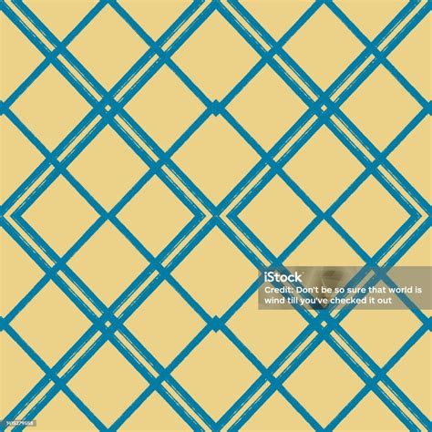 일러스트 레이 션 이음새가 없는 패턴 그리기 거친 홍당무와 파란색 대각선 격자 무늬 반복 패턴 패션 직물 섬유 의류 벽지 종이 포장에 대한 노란색 배경에 거친에 대한 스톡