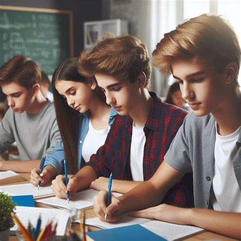 Students Studying In Class Premium Ai Generated Image