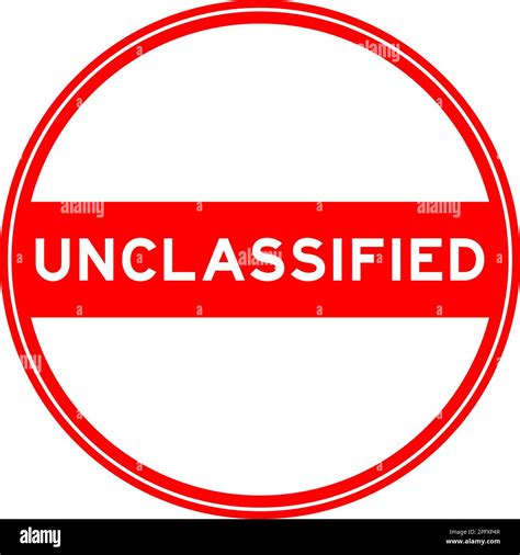 Red Color Round Seal Sticker In Word Unclassified On White Background
