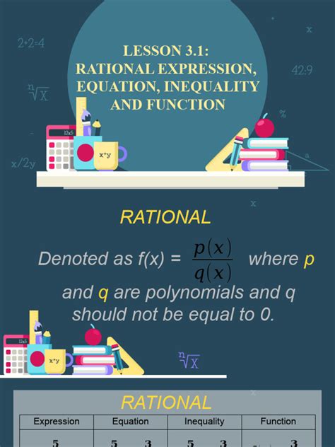 General Mathematics Lesson 3 Rational Function Pdf Function Mathematics Mathematical Objects