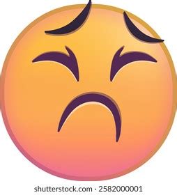 Sad Face Emoji Frown Closed Eyes Stock Vector Royalty Free 2582000001