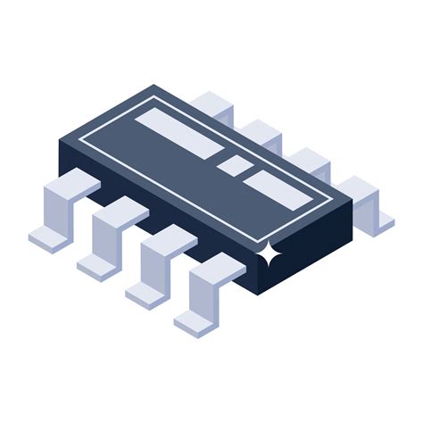 A Single Chip Microcontroller Icon Isometric Style Of Integrated Circuit 6544323 Vector Art At