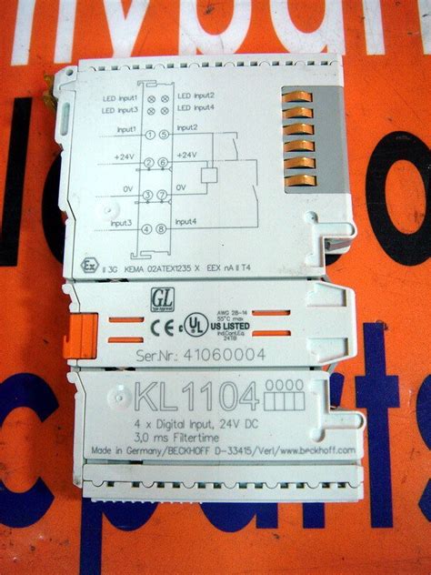BECKHOFF 4 X DIGITAL INPUT MODULE KL1104 PLC DCS SERVO Control MOTOR