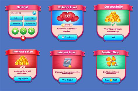 Casual Game Ui Popup Set Of Game Window Screens Game Ui 2d By Muhammad Naeem On Dribbble