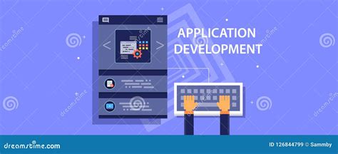 Mobile Application Development Coding Programming Concept Flat