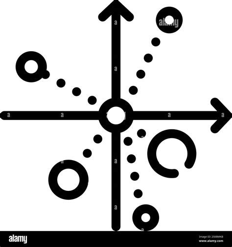 Scatter Chart Line Icon Vector Scatter Chart Sign Isolated Contour Symbol Black Illustration