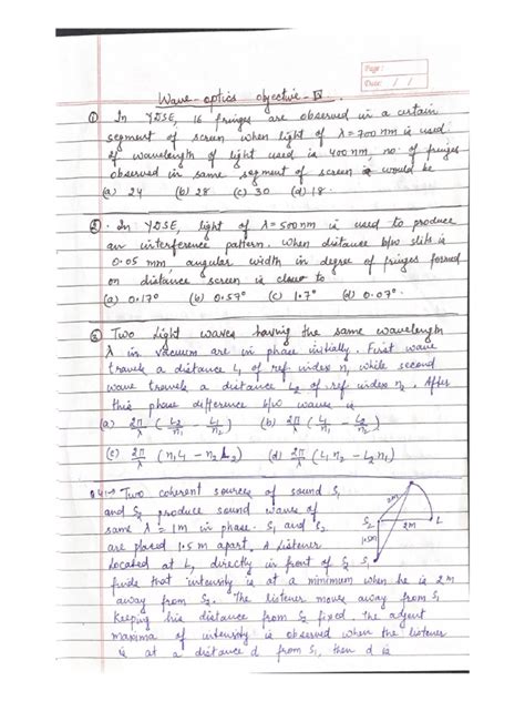 Wave Optics 2 Assignment Pdf Wave Optics 2 Assignment Pdf