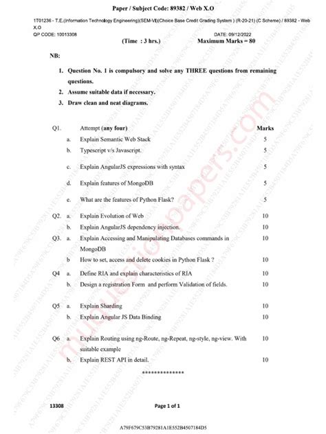 Be Information Technology Semester 6 2022 December Web X0rev 2019 C Scheme Pdf