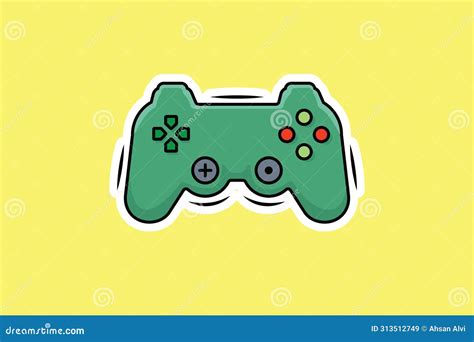Joystick Controller And Game Pad Stick Sticker Vector Illustration