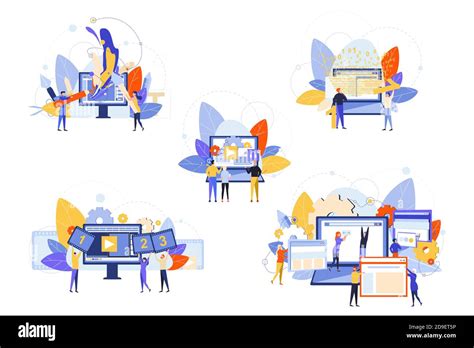 Website Development Software Testing Graphic Design Set Concept Stock Vector Image Art Alamy