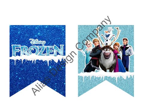 Printable Frozen Banner Frozen Birthday Happy Birthday Banner Elsa Party Printable Frozen Movie