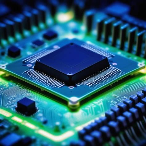 Premium Photo Integrated Microchip Circuit Board For Server Central Computer Processor